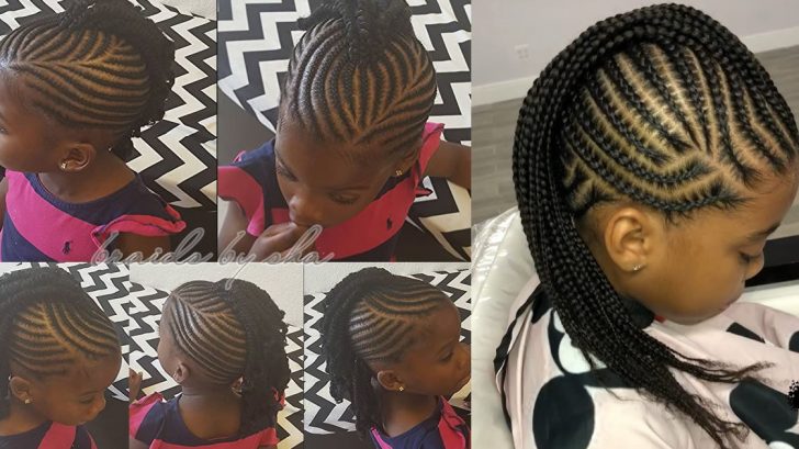 Minnie Mouse Style Applied On Braidings - Braids Hairstyles for Black Kids