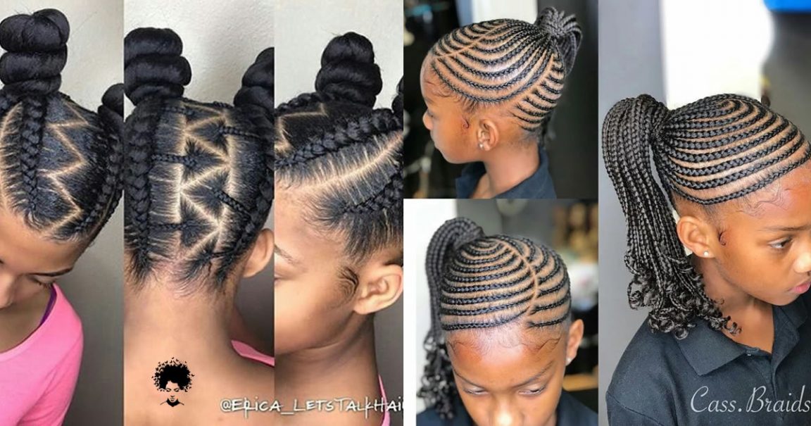 Stylish Design For Cornrow And Bun Models – Braids Hairstyles for Kids