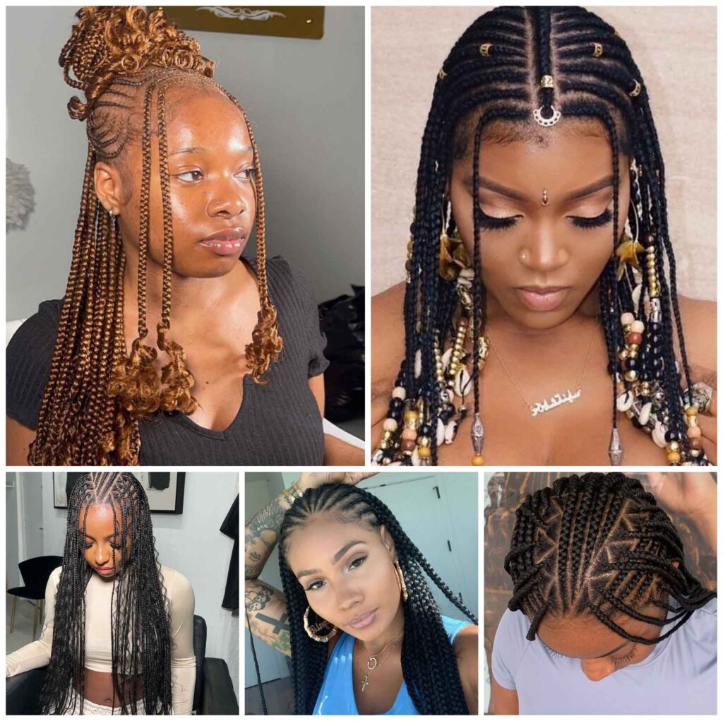 Stunning Fulani braids with intricate patterns and beautiful ...