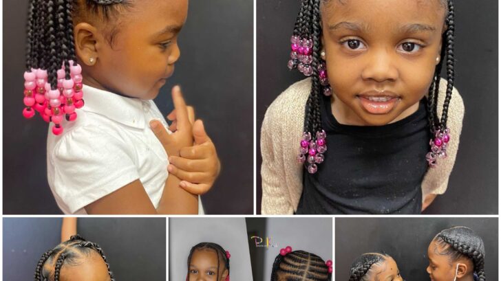 Minnie Mouse Style Applied On Braidings – Braids Hairstyles for Kids